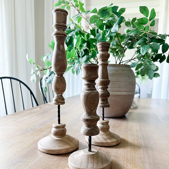 Wooden Candlesticks - Decor Steals