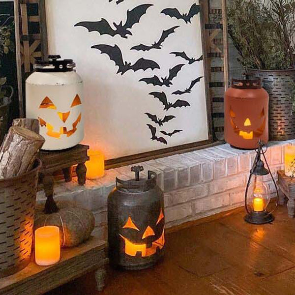 Repurposed Propane Tank Jack-O-Lanterns - Decor Steals