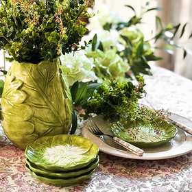 Green Cabbageware Appetizer Plates, Set of Four - Default Title - Decor ...