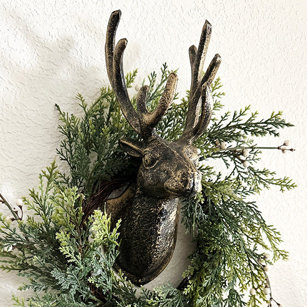 Wall Mounted Majestic Cast Iron Reindeer - Decor Steals