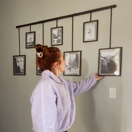 Bronze Gallery Wall Photo Rail with Frames - Decor Steals