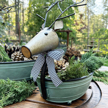 Galvanized Reindeer Buckets - Decor Steals