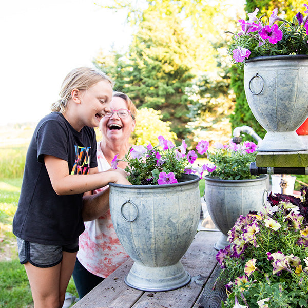 Rustic Metal Outdoor Planter Urns - Decor Steals
