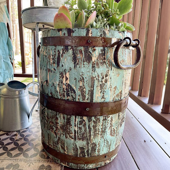 Spanish Pine Wooden Bucket - Decor Steals