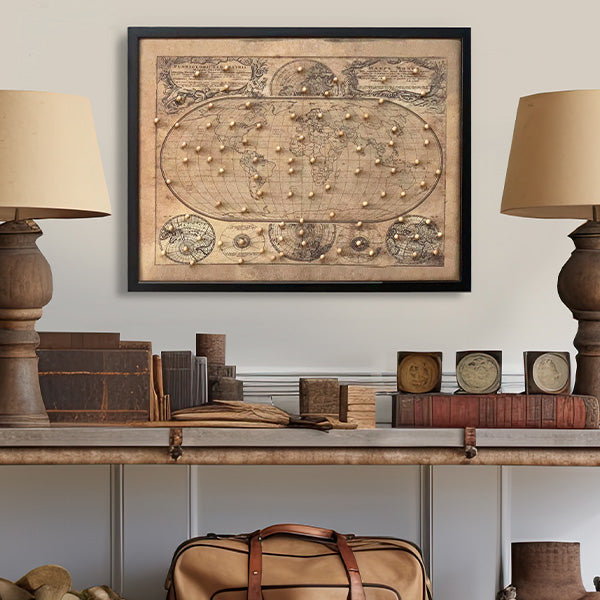 Personalized Push Pin World Map - Decor Steals