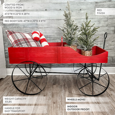 Vintage Inspired Rolling Christmas Cart - Decor Steals