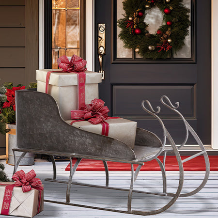 50 Inch Huge Metal Sleigh - Decor Steals