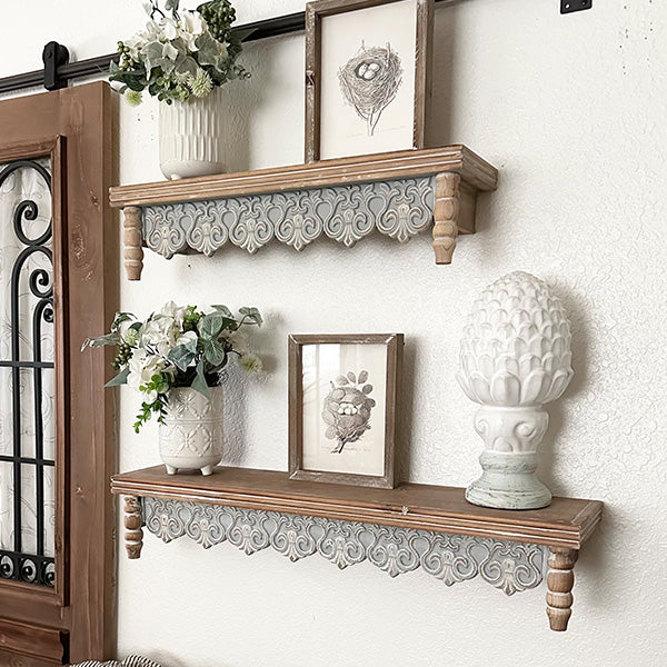 Rustic French Country Floating Shelves - Decor Steals