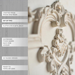 Large Ornate Wooden Wall Panels, Set of 2 - Decor Steals