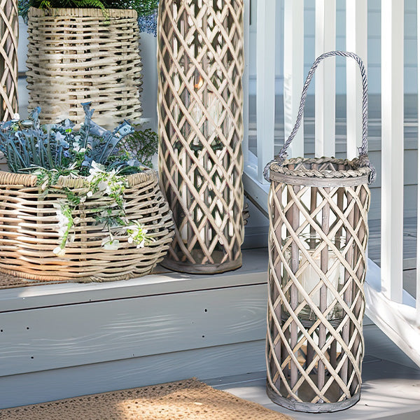 Willow Candle Lanterns, Set of 3 - Default Title - Decor Steals