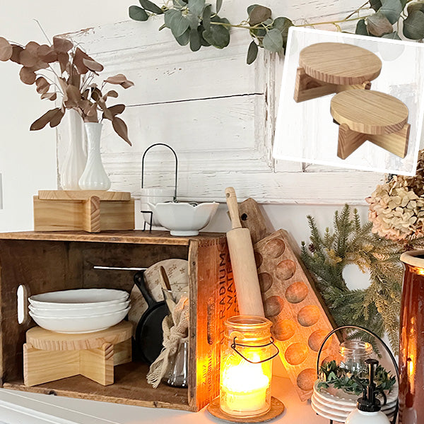 Food Safe Wooden Risers - Decor Steals