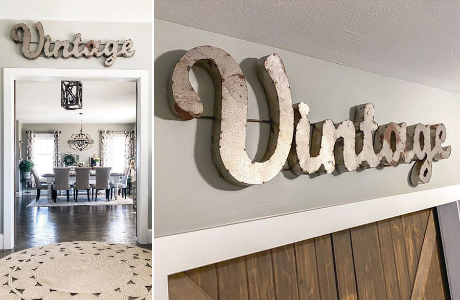 Huge Distressed Metal 3-D Vintage sign - Decor Steals