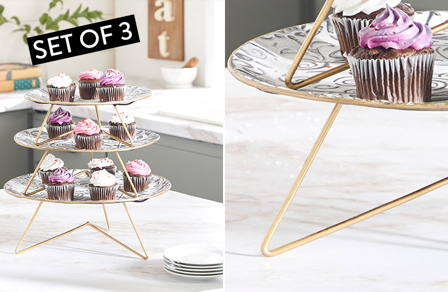 Stackable Metal Cupcake Stands, Set of 3 – Decor Steals