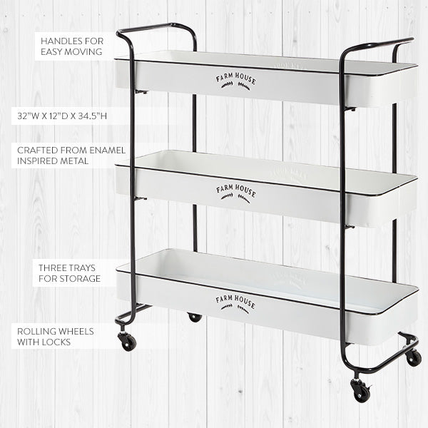 Three Tiered Rolling Cart - Decor Steals