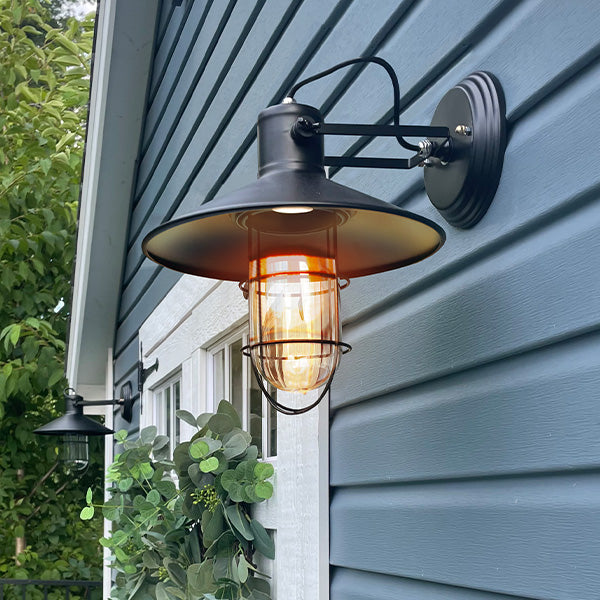 Pivoting European Vintage Caged Wall Sconce, Set of 2 - Decor Steals