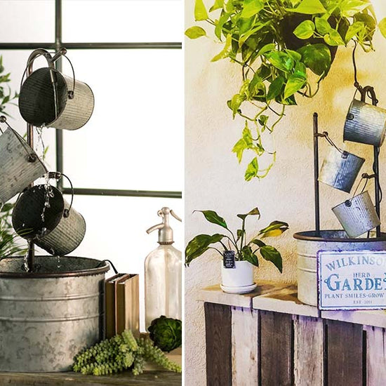 Metal Pouring Pails Water Fountain - Farmhouse Finds - Default Title ...