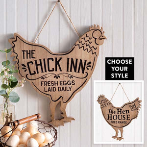 Wooden Chicken Signs - Decor Steals