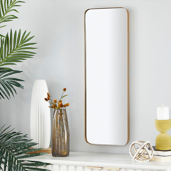 Elongated Modern Farmhouse Wall Mirror - B- Gold WALL MIRROR 13"W, 36"H ...