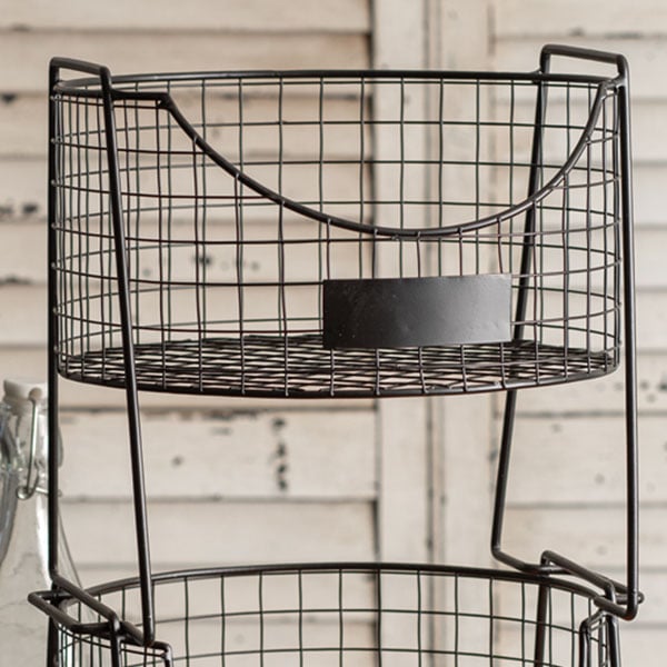 Round Wire Caddy | Two-Tier Round Wire Caddy - Decor Steals