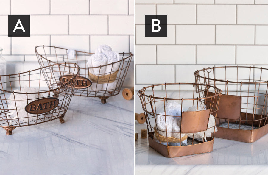 Copper Wire Basket | Copper Metal Wire Basket – Decor Steals