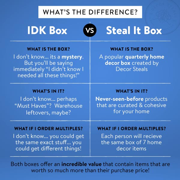 IDK Box - What's Inside... Well, I Don't Know! - Decor Steals