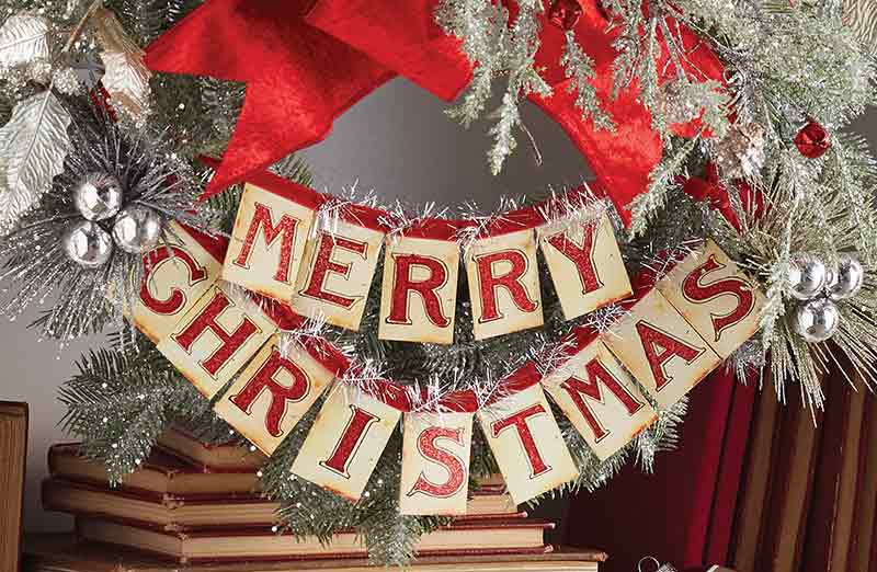 Vintage Inspired "Merry Christmas" Banner - Christmas Banner – Decor Steals