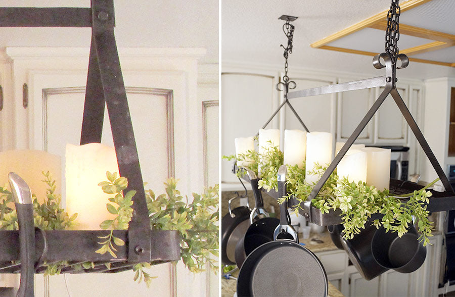 Hanging Pot Rack | Industrial Metal Hanging Pot Rack – Decor Steals