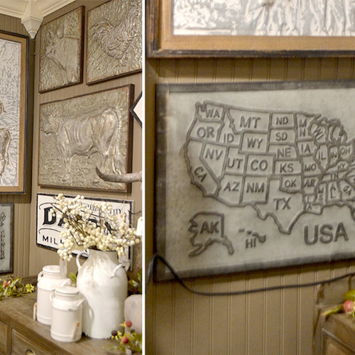 Metal Embossed USA Map - USA Map - Decor Steals