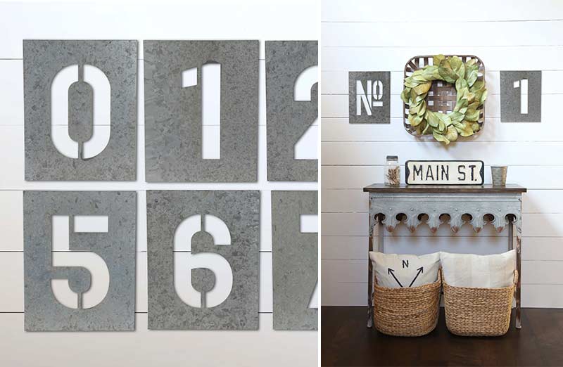 Huge Metal Number Stencils- Vintage Inspired – Decor Steals