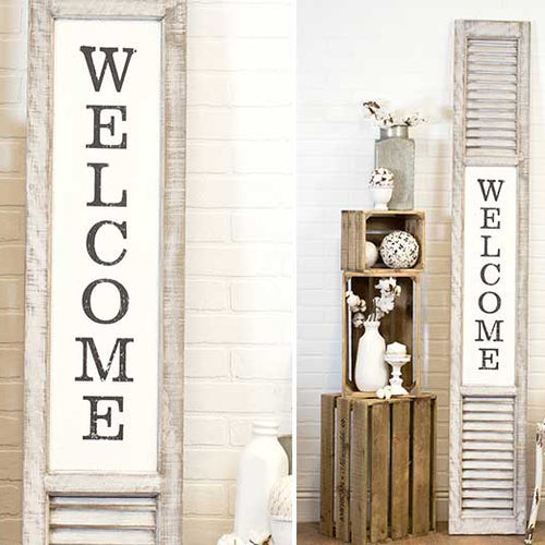 Wooden Shutter Welcome Sign | Cozy Farmhouse - Default Title - Decor Steals