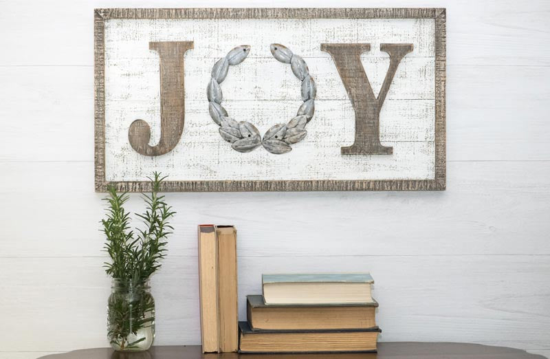 HUGE Wooden Joy Sign - Farmhouse Christmas Signs – Decor Steals